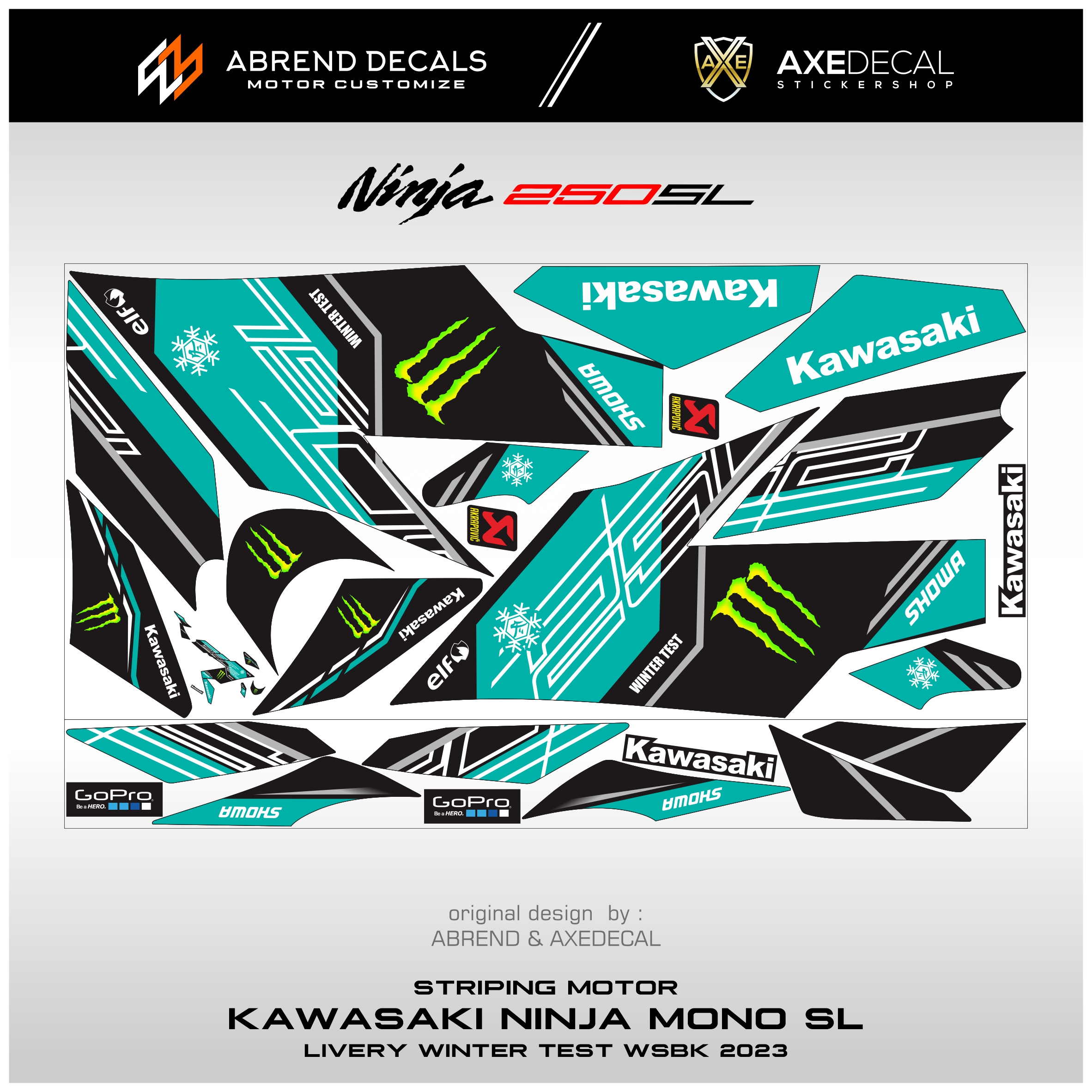 Striping Ninja Mono 250 SL Livery Winter Test 2023 WSBK / Stiker Motor ...