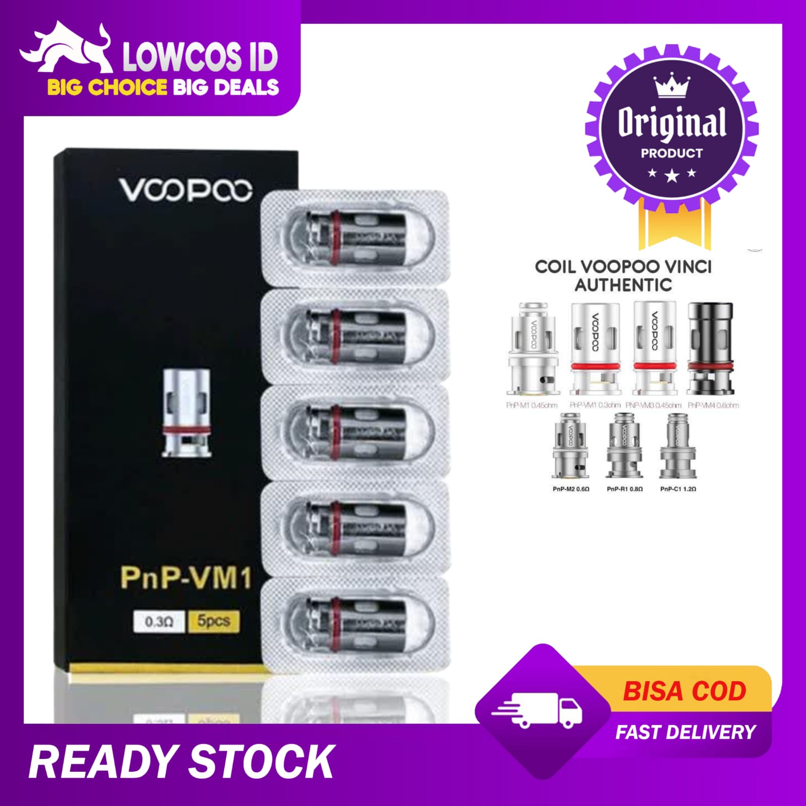 VOOPOO VINCI PNP COIL ORIGINAL 100% BY VOO POO SATUAN PNP VM1 VM3 VM4 VM5 VM6 | Lazada Indonesia