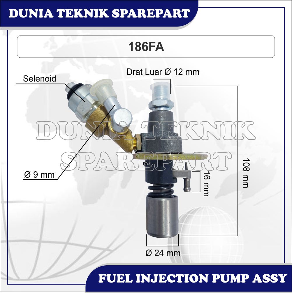 186FA POMPA SOLAR UNTUK MESIN DIESEL ATAU MESIN GENSET / INJECTION PUMP ...