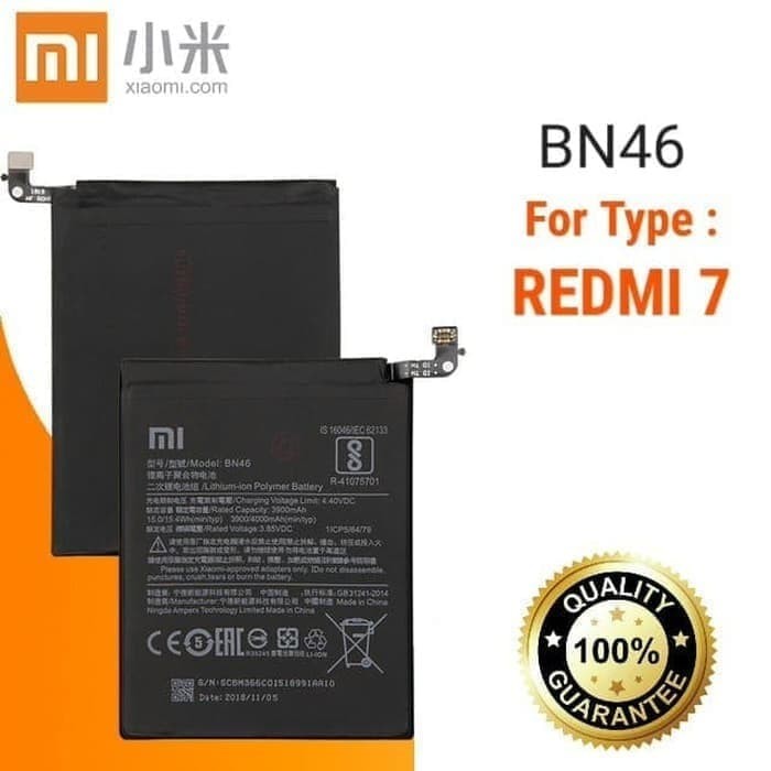 BATERAI XIAOMI REDMI 7 / BATRE BATTERY BN46 BN 46 ORI 100 | Lazada ...