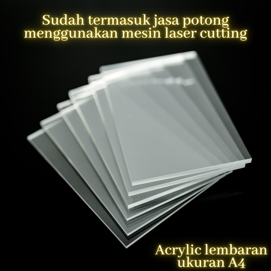 ACRYLIC LEMBARAN A4 / LEMBARAN AKRILIK UKURAN A4 WARNA BENING DAN PUTIH ...