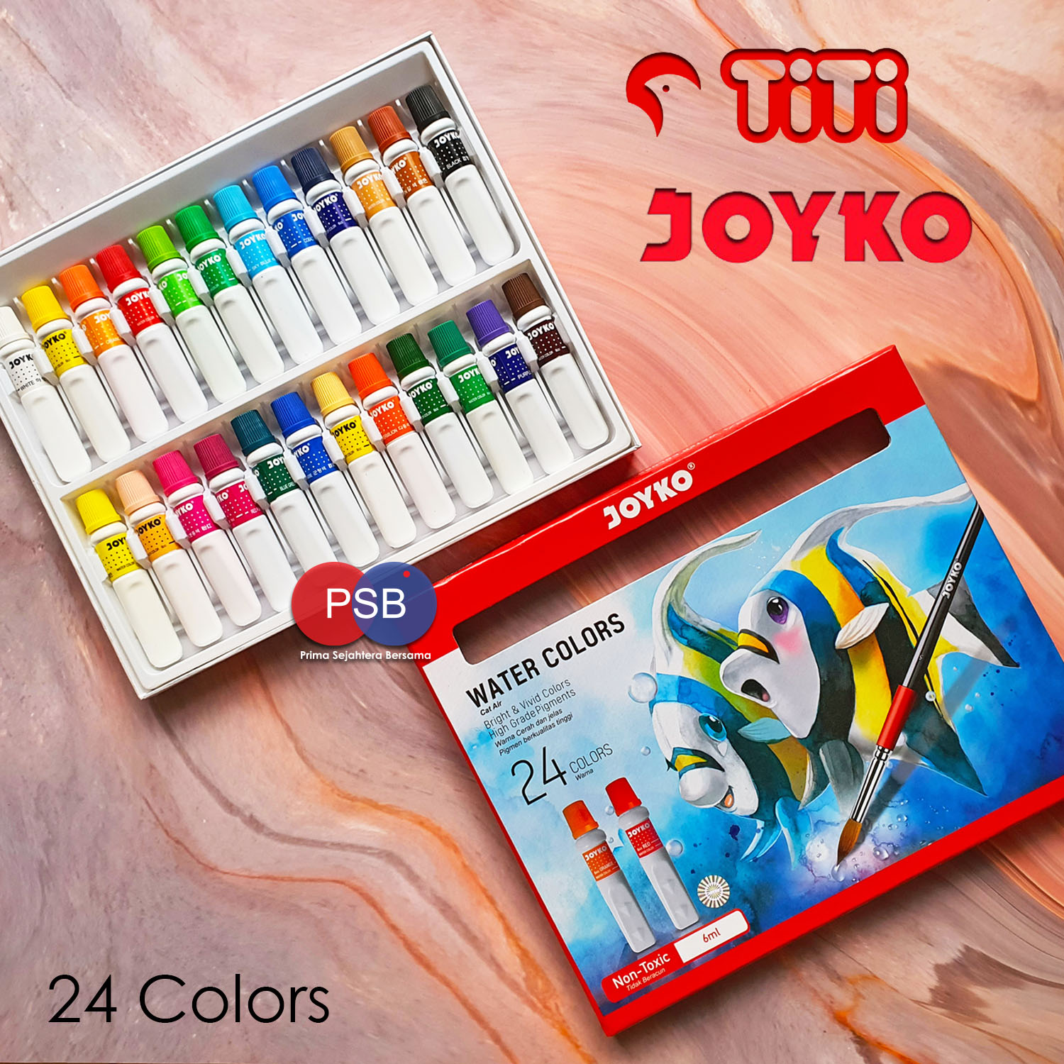 Titi Joyko Water color 24 colors / cat air Titi Joyko 24 warna | Lazada ...