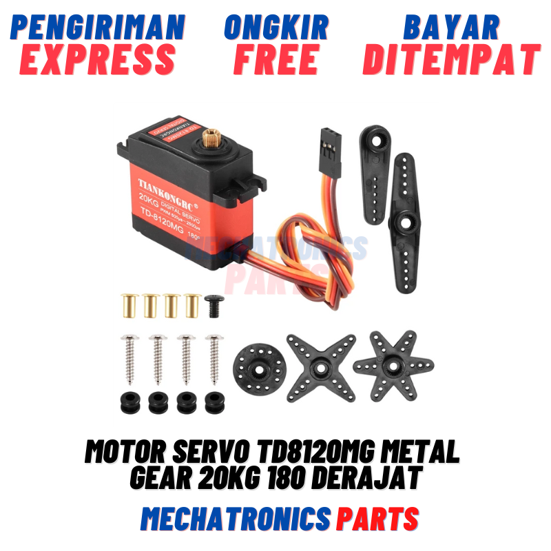 Motor Servo TD8120MG Metal Gear 20Kg 180 Derajat Torsi Tinggi High Torque | Lazada Indonesia