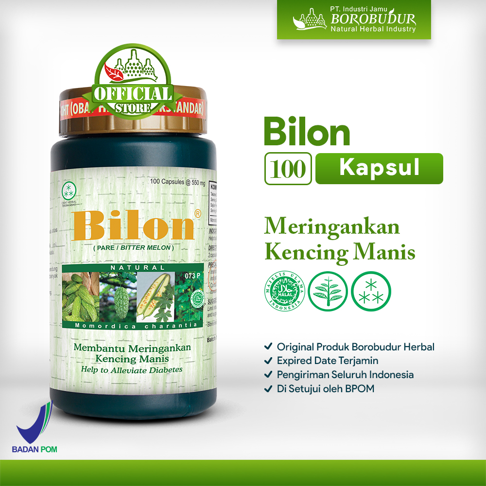 Borobudur Herbal Bilon 100 Kapsul - Menurunkan Kadar Gula Dalam Darah ...