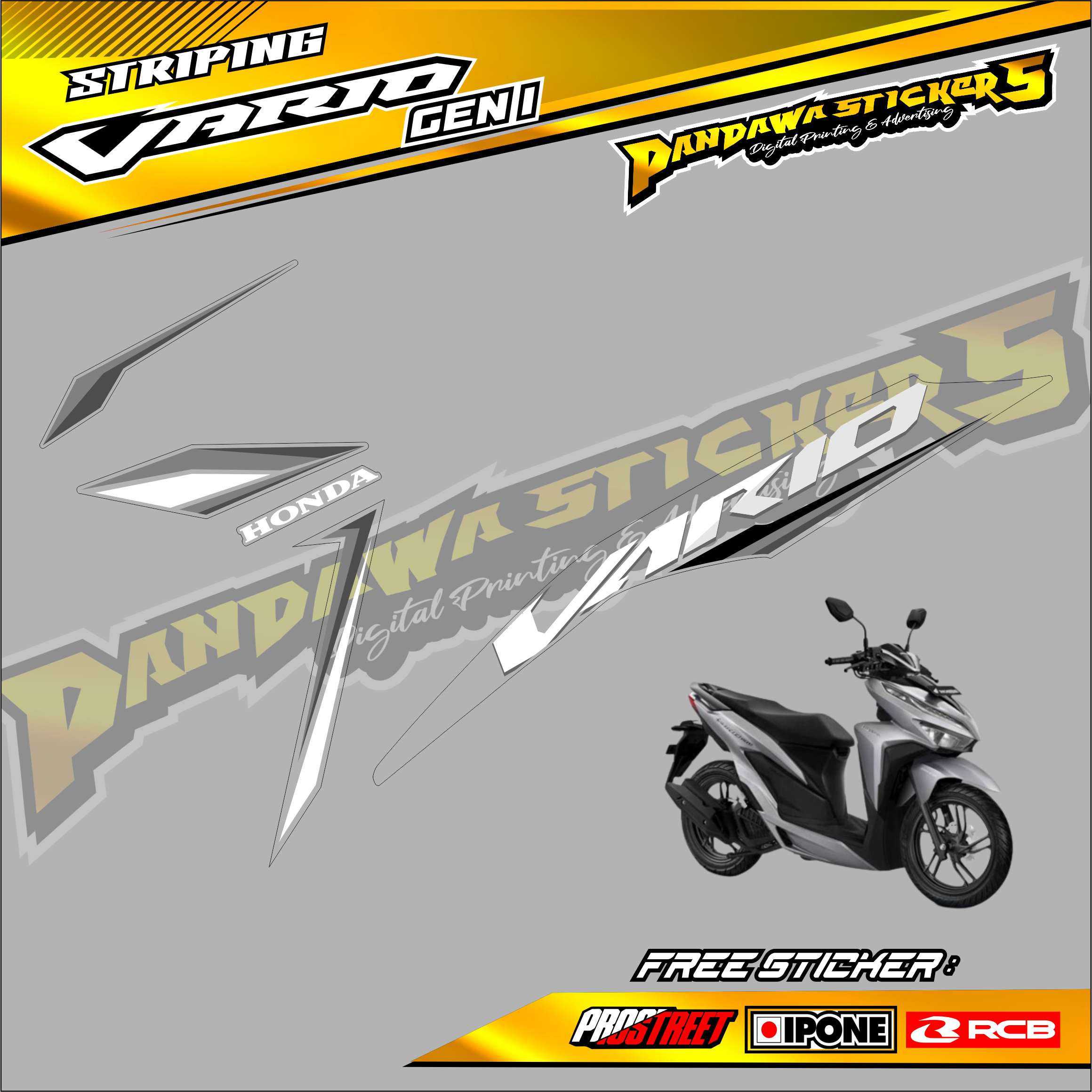 STRIPING VARIASI MOTOR VARIO 150 LED NEW / STICKER LIST HONDA VARIO ...