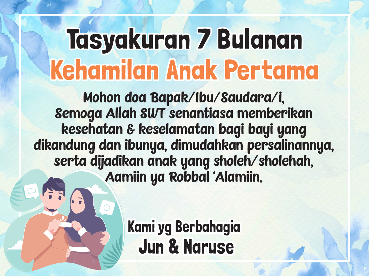 Kartu Tasyakuran Kehamilan / 7 Bulanan / Syukuran Kehamilan / Tasyakuran Syukuran Kehamilan 7 ...