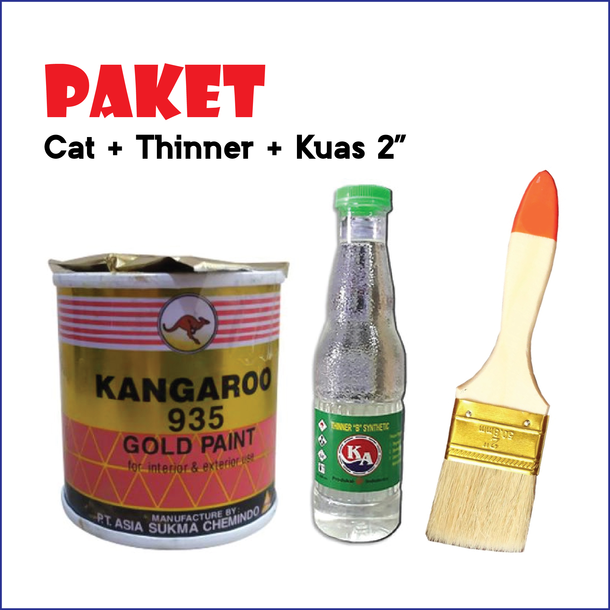 Cat Besi Metal Warna Gold Emas Kangaroo 935 Cat Besi Pagar Baja ...