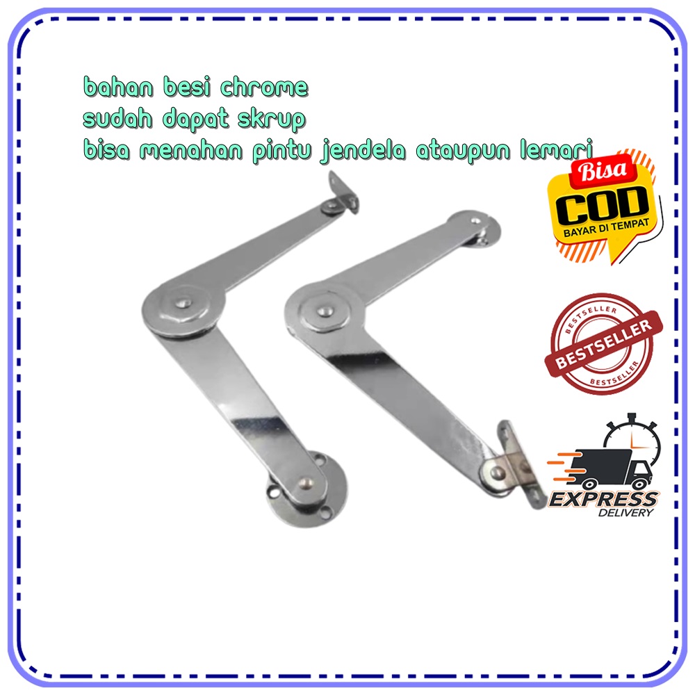 2 PCS Engsel Wayang Besar / Engsel Salon / Engsel Jendela Free Skrup ...