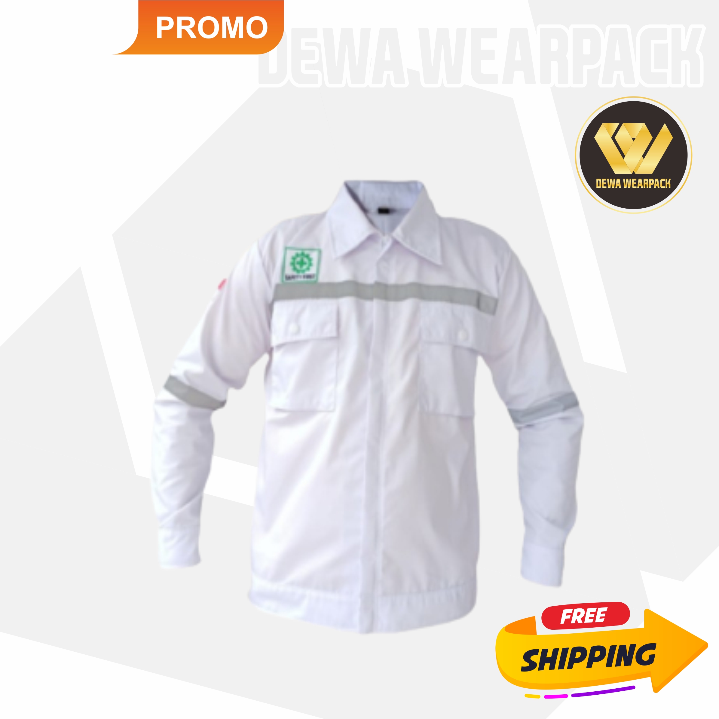 DEWA WEARPACK SAFETY SERAGAM KERJA BAJU ATASAN WARNA PUTIH POLOS ...