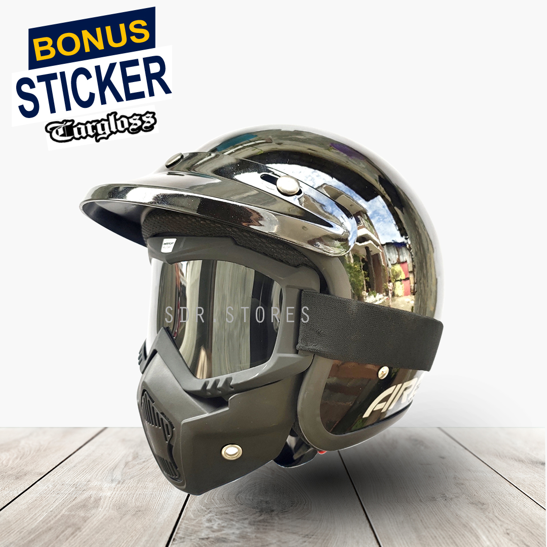 Helm Retro Kaca Google Mask Keren Model Mods and rockers | Lazada Indonesia