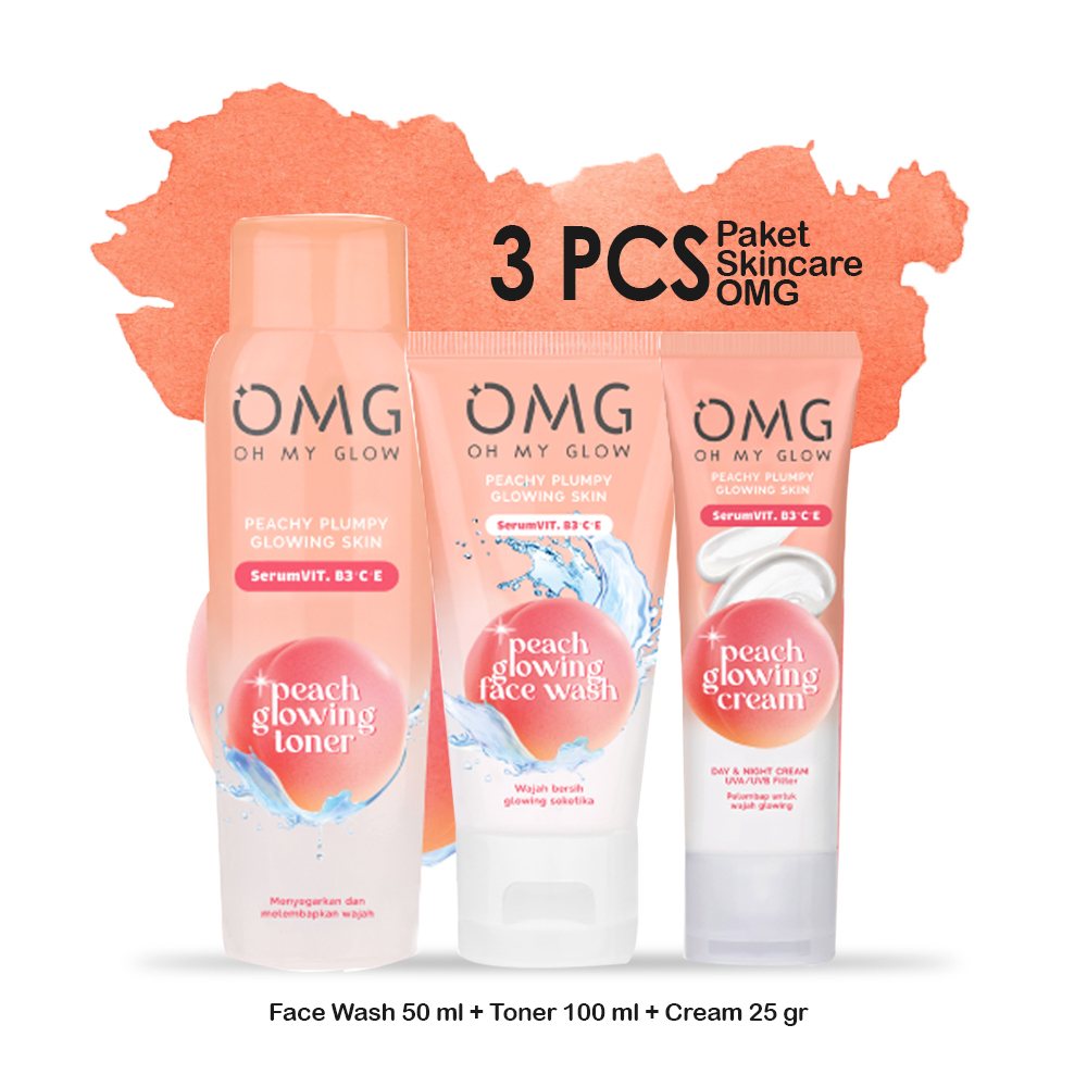 OMG Oh My Glow Skincare - Peach Glowing Face Wash / Face Toner / Cream ...