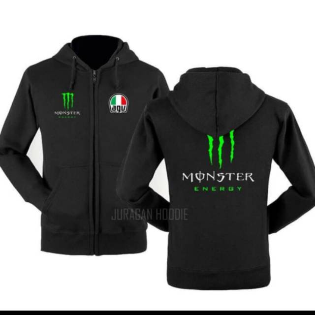 HOODIE JAKET SWEATER ZIPPER MOTOR MONSTER ENERGY AGV JAKET MOTOR JAKET ...