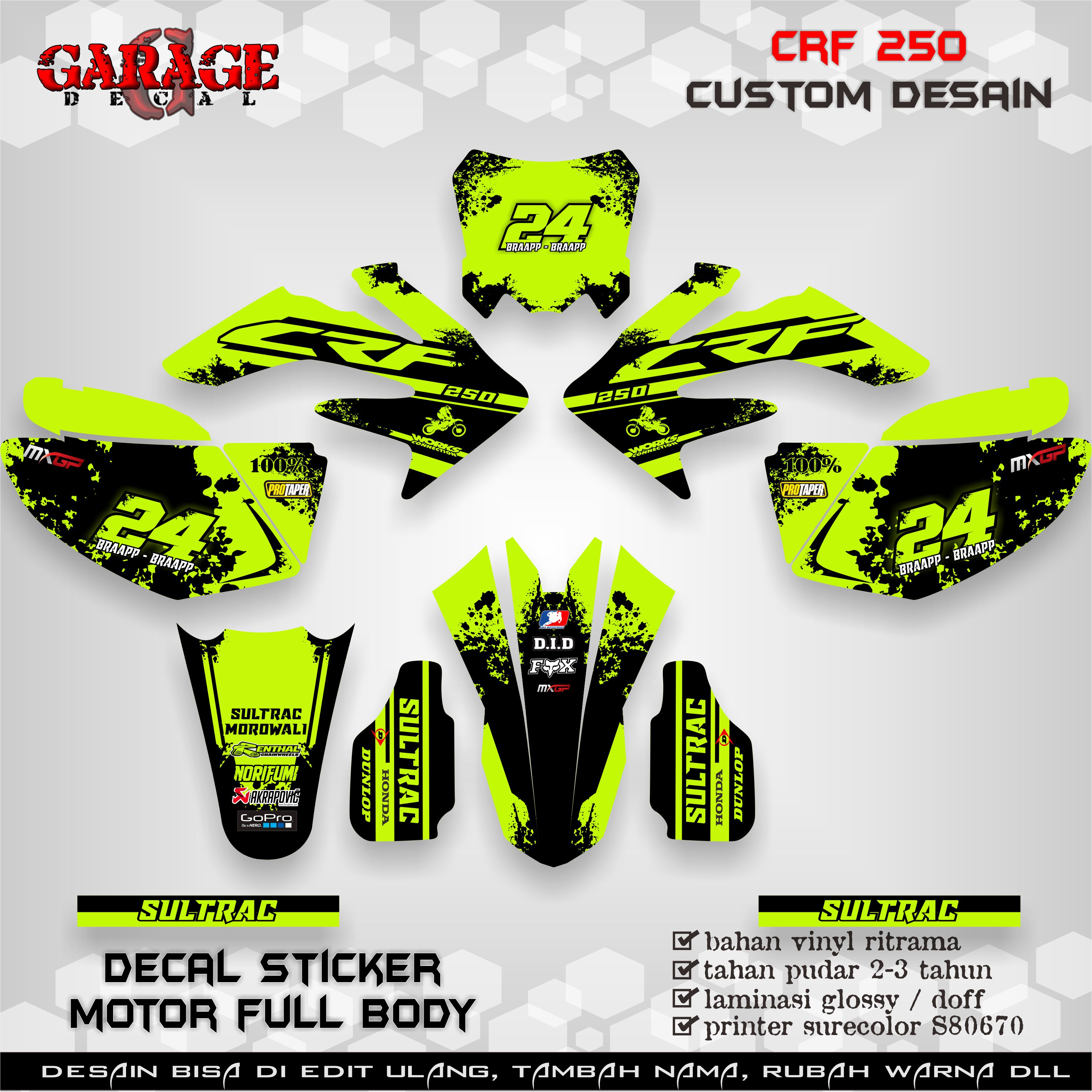 Decal CRF 250 Full Body Stiker CRF 250 Full Body Stiker Decal CRF 250X ...