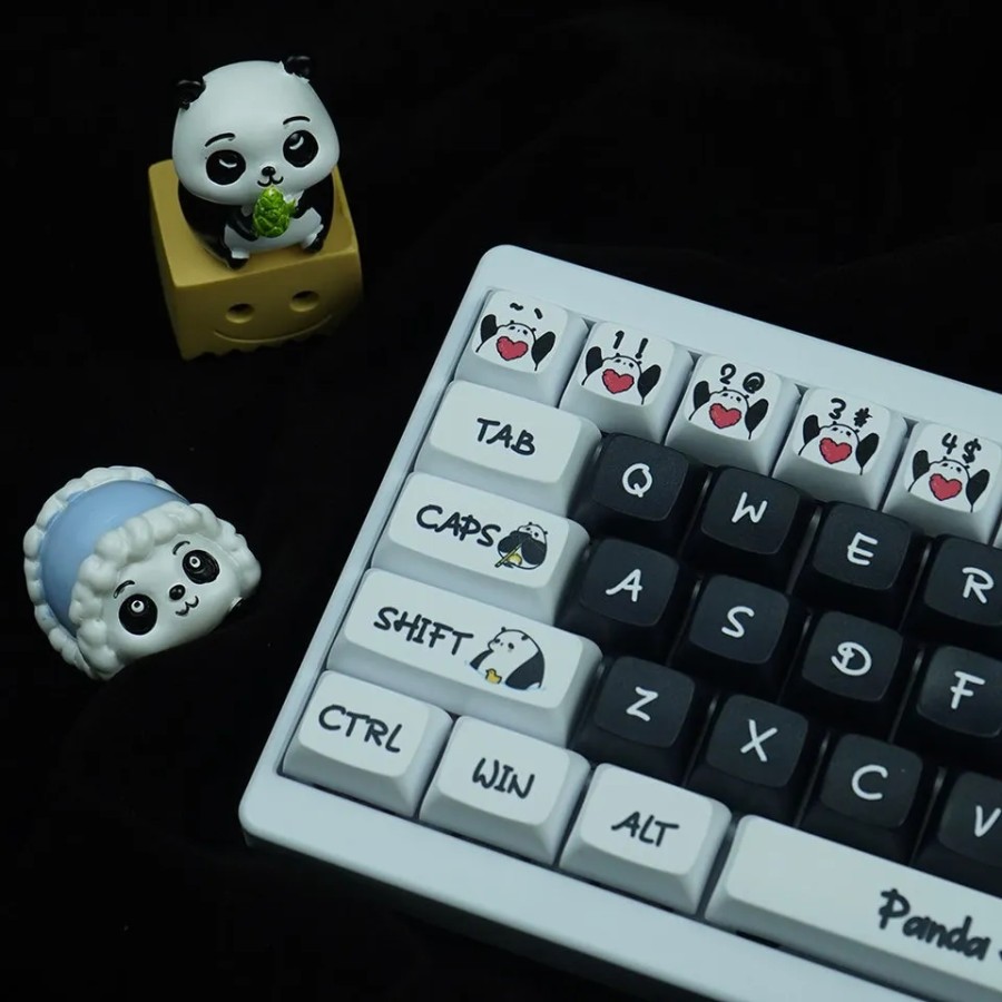 PANDA Keycaps XDA Black & White PBT Mechanical keyboard keycap set ...