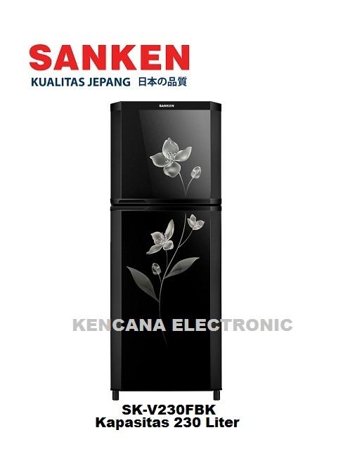 Sanken SK-V230FBK Lemari Es 2 Pintu 230L - Hitam Motif Kembang - Khusus JABODETABEK | Lazada ...