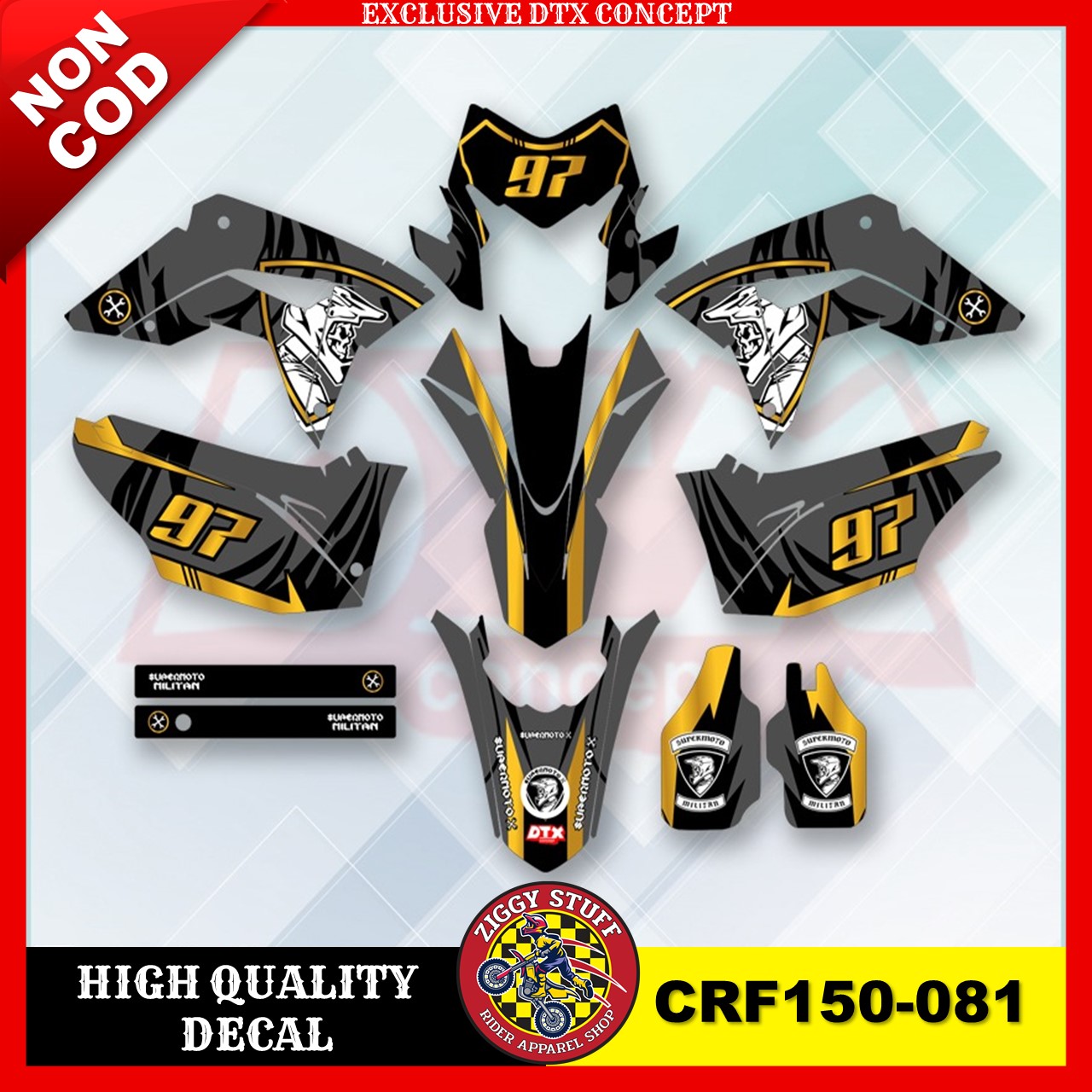 Decal CRF decal CRF 150 L full body stiker motor trail decal motocross ...