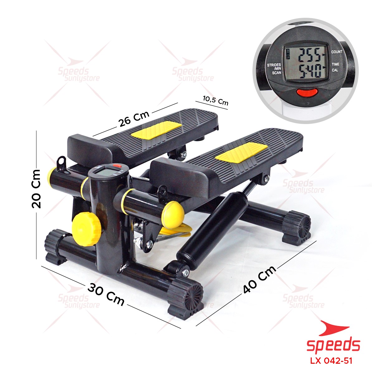 SPEEDS Sport Adjustable Stepper Alat Fitness Injak Dengan Layar LCD ...