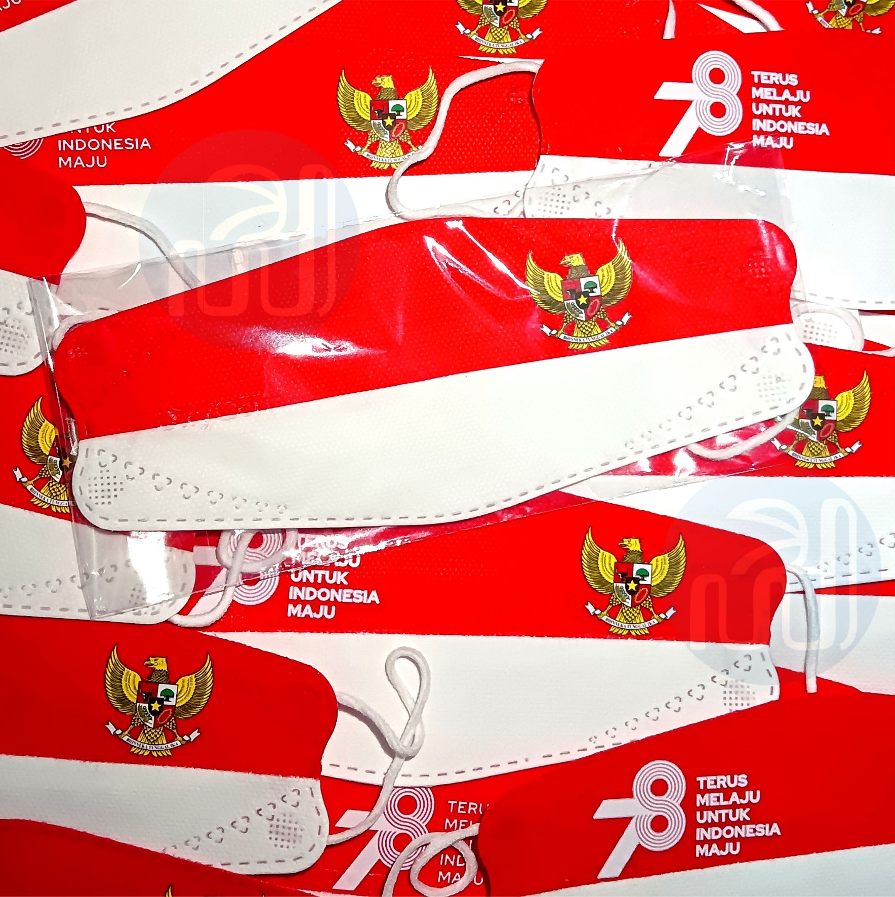 Masker merah putih bendera indonesia kf94 logo hut ri 4 lapis ply ...