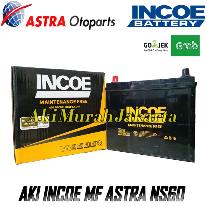 Aki Mobil INCOE MF Astra NS60 (Maintenance Free) Aki Kering 12V / 45Ah ...