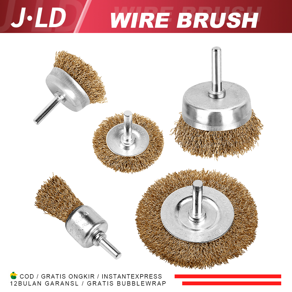 JLD Wire Brush set 5pcs Sikat Endbrush Mata Bor Brush Sikat Mangkok ...