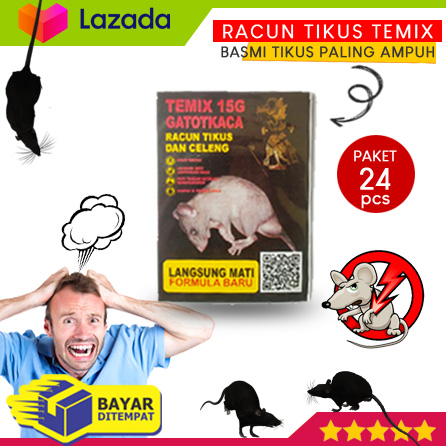 [Paket 24 Biji] Temix Themix Racun Obat GATOTKACA Basmi Tikus Hama Babi ...