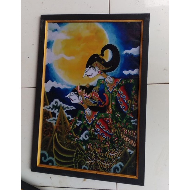 lukisan cetak wayang Jawa raja ratu plus bingkai ukuran 65×45 | Lazada ...