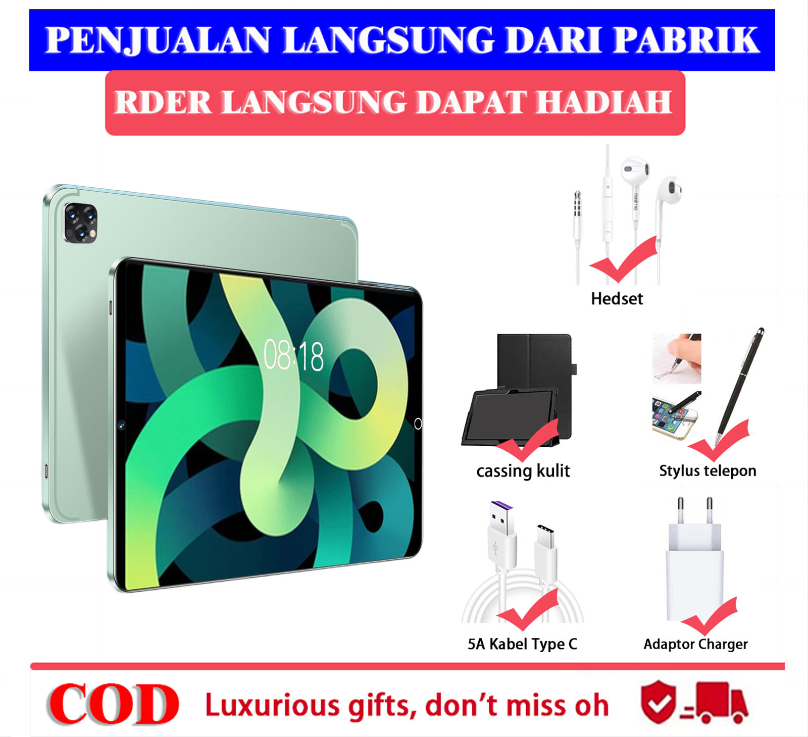 Tablet cuci gudang 2023 asli tablet terbaru Murah 5G Baru Galaxy ipad ...
