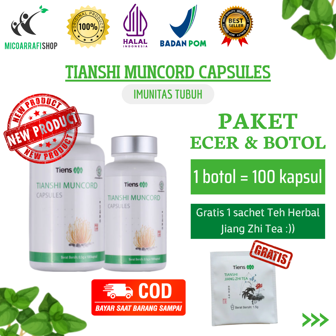 Tianshi Muncord Herbal Suplemen Peningkat Daya Tahan Tubuh dan Penambah ...