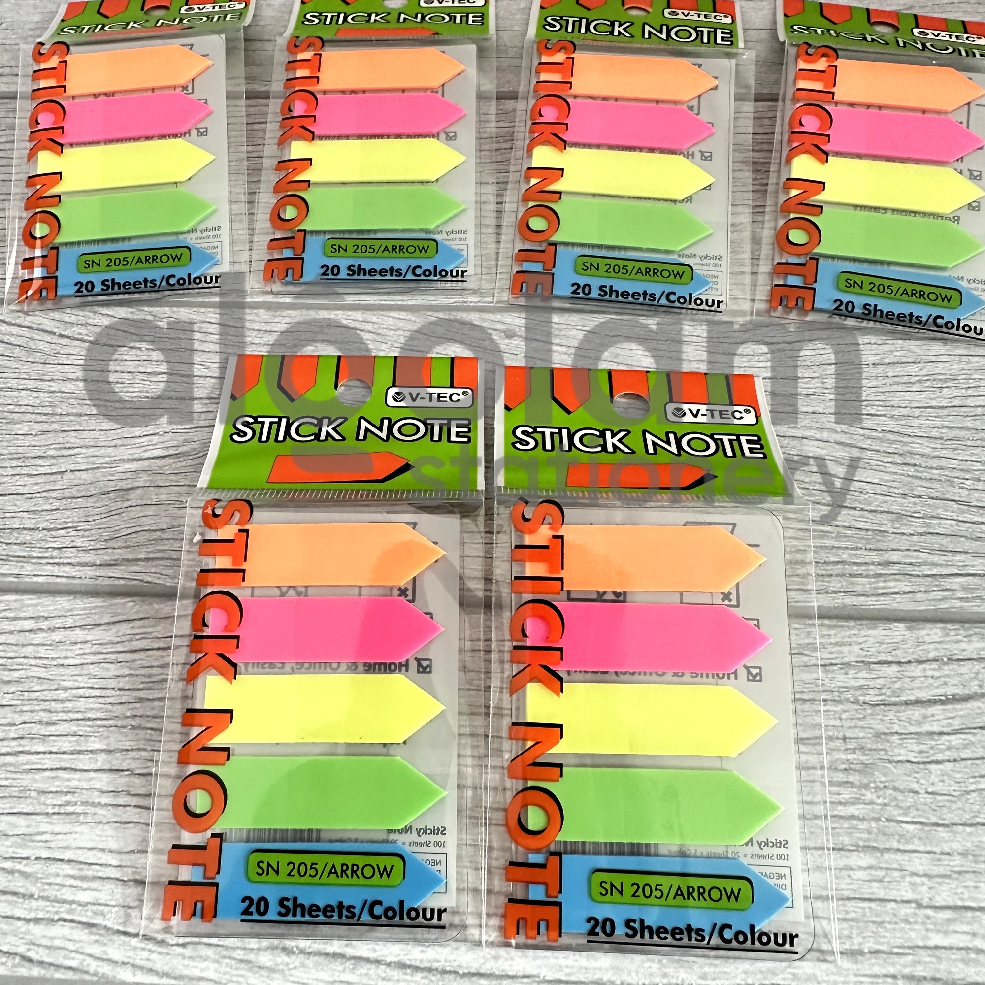 SATU PAD ( 5 WARNA x 20 LEMBAR ) Stick Note Pembatas Kertas Plastik ...
