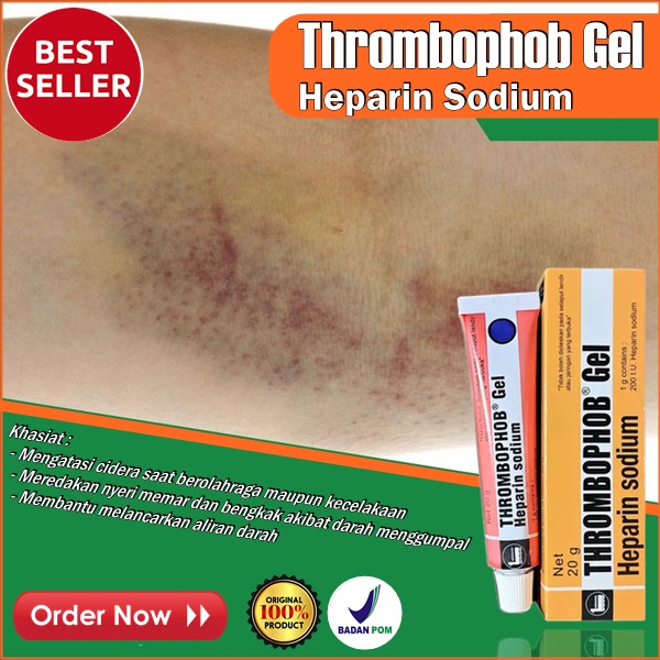 Promo thrombophob gel heparin sodium salep luka memar bengkak biru ...