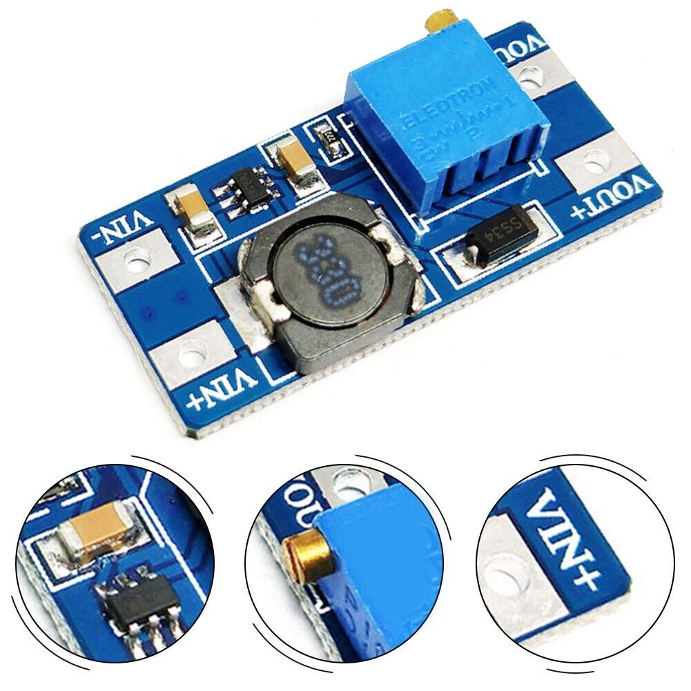 STEP UP MODULE MT3608 ADJUSTABLE STEP UP BOOST DC 2A 2V-24V TO 5V-28V ...