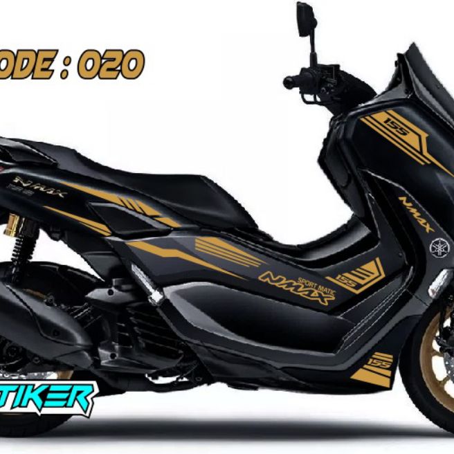 STIKER CUTTING NMAX BARU BODY HITAM KODE 020 GOLD MURAH | MERIAH ...