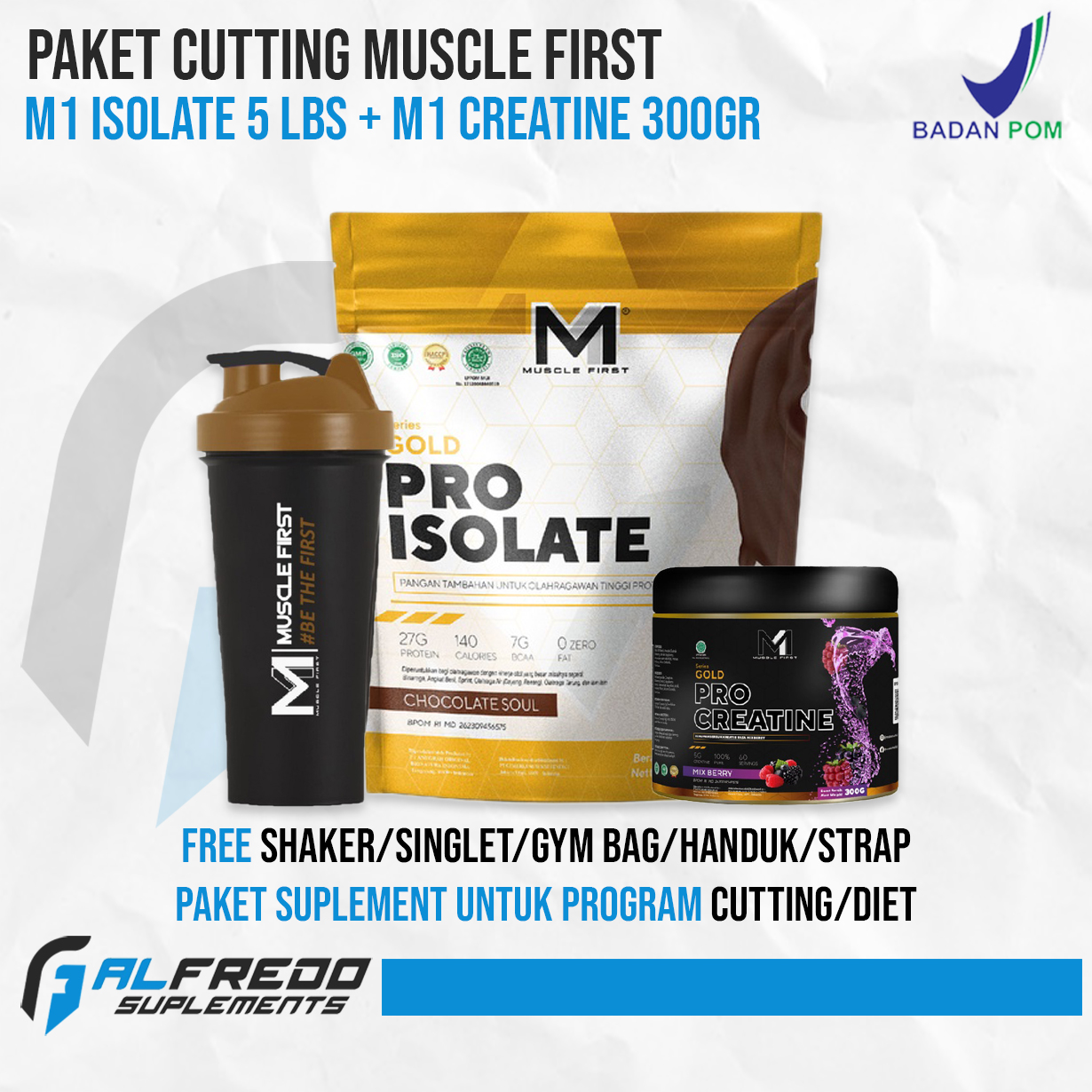 PAKET CUTTING M1 Pro Isolate 5 Lbs + M1 Creatine 300 Gram Muscle First ...