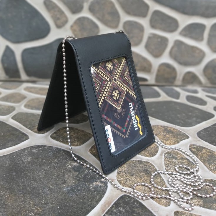Name Tag Id Card Holder Dompet Saku Dompet Kartu Magnet plus Kalung ...