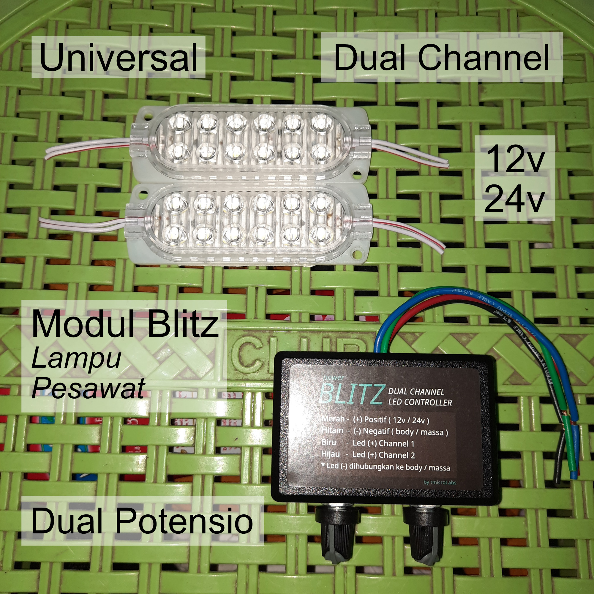 Led Blit modul - Modul Lampu Pesawat 12 volt / 24 volt Dua Potensio ...