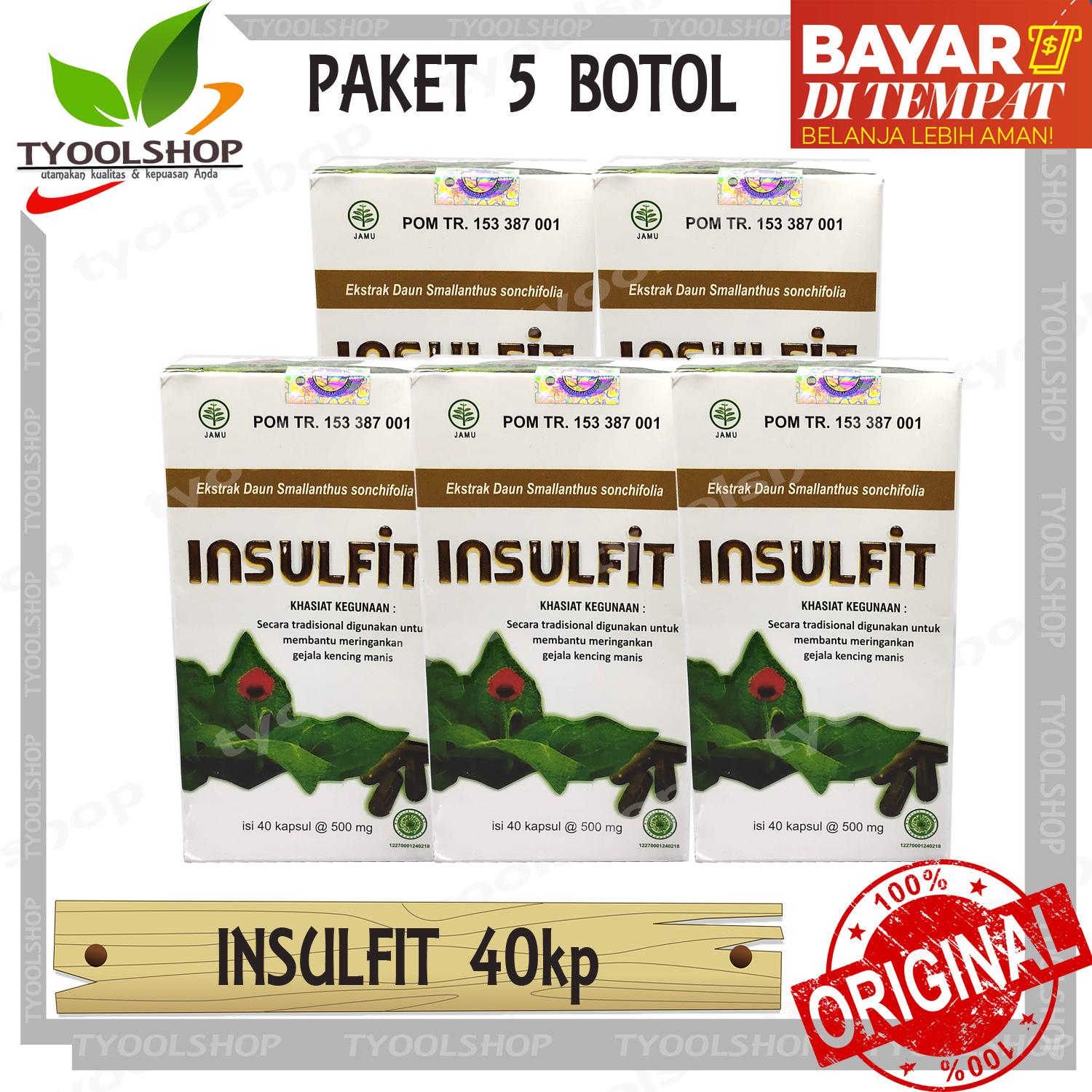 [ PAKET 5 BOTOL ] INSULFIT kapsul insulfit Daun Insulin Obat Diabetes ...