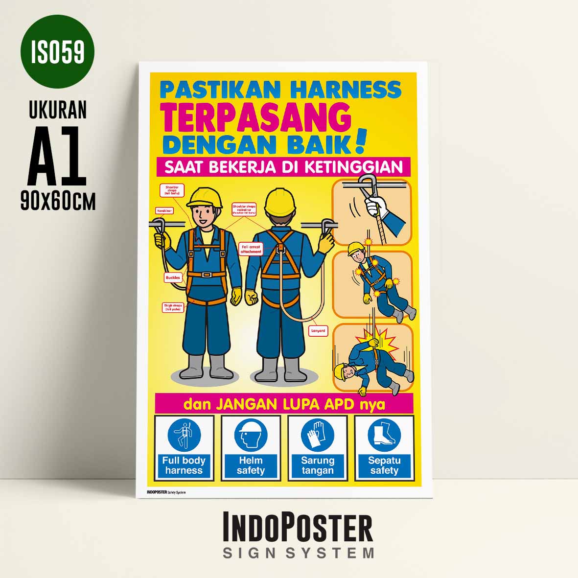 Poster K3 Safety Pastikan Full Body Harness Berfungsi dengan Baik saat ...