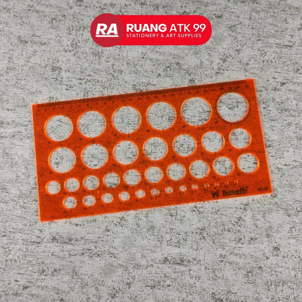Penggaris Plastik Butterfly Template Oval Circle Square Ruler | Lazada ...