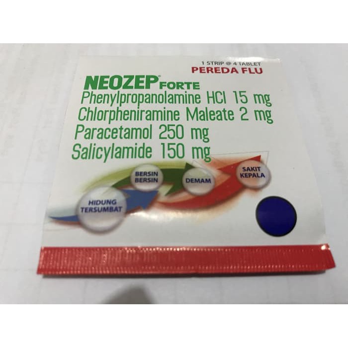 Neozep Forte 1 Strip / 4 Tablet / Kaplet / Obat Flu Bersin | Lazada ...