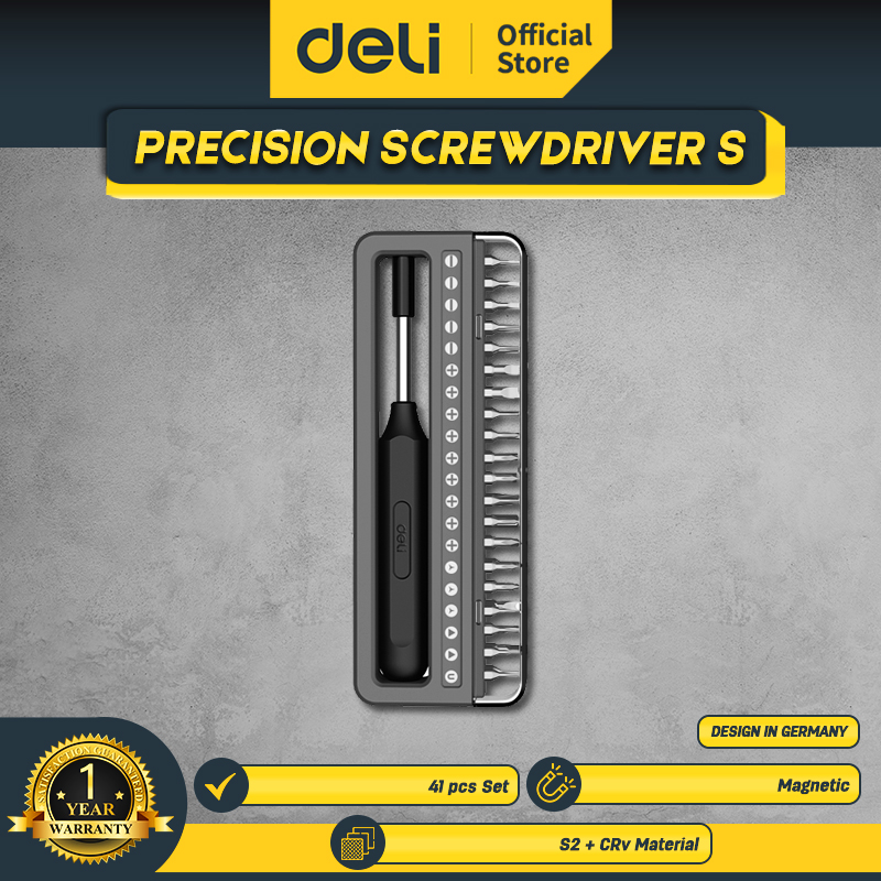 Deli Tools Set Obeng Presisi Magnet / Precision Screwdriver 41 PCS ...
