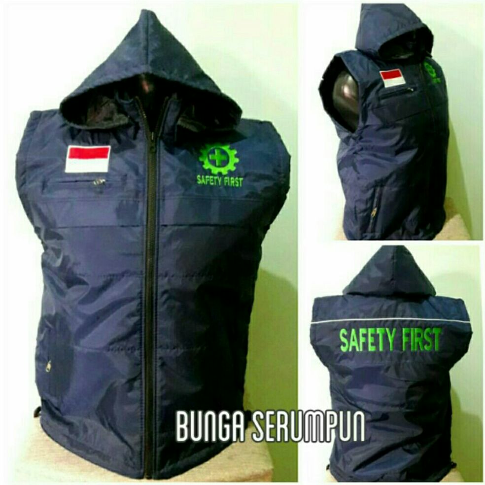 JAKET ROMPI SAFETY FIRST - JAKET ROMPI SAFETY FIRST PARASUT NAVY FULL ...