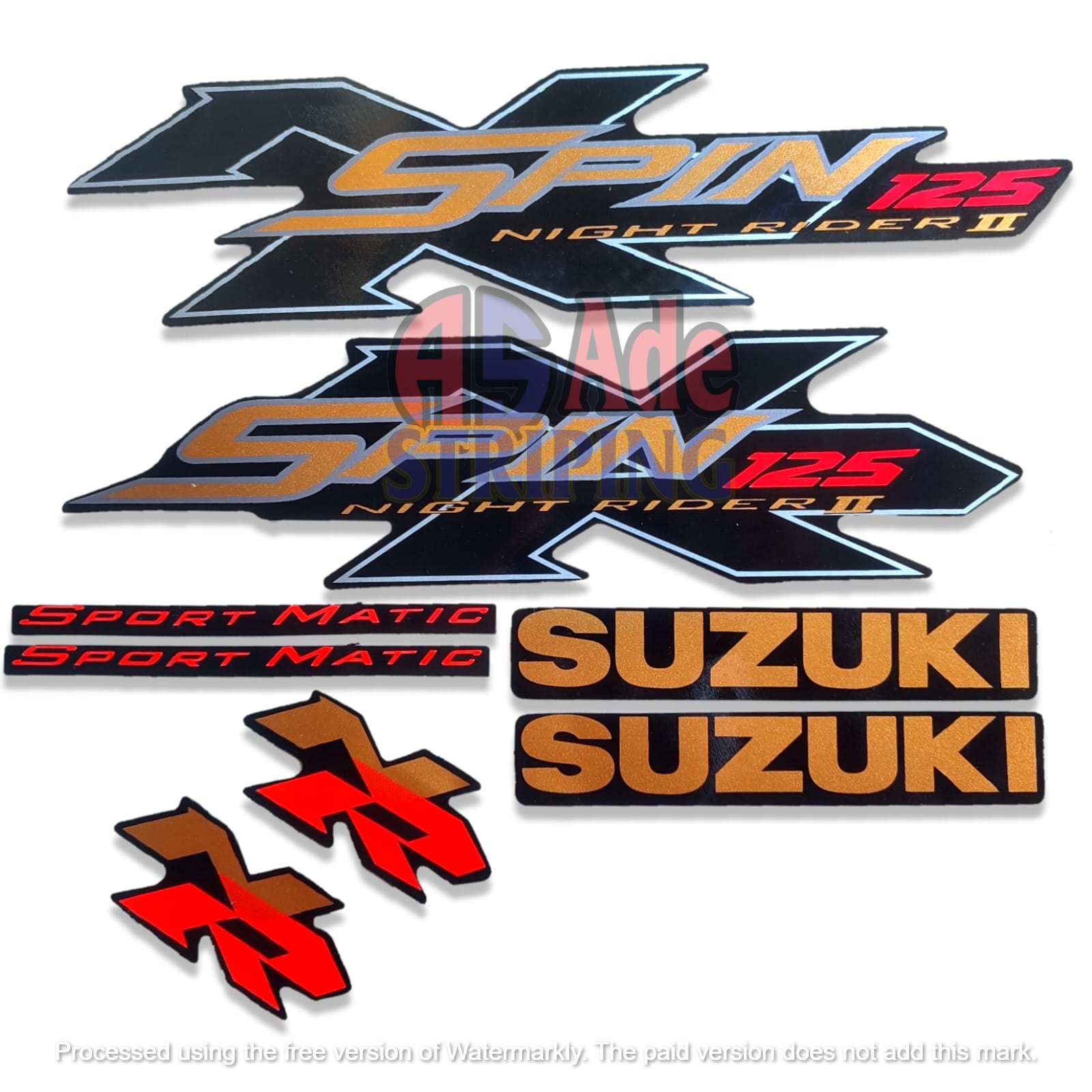 STIKER STRIPING LIS BODY MOTOR SUZUKI SPIN NR 125 2008 STANDAR FULL SET ...