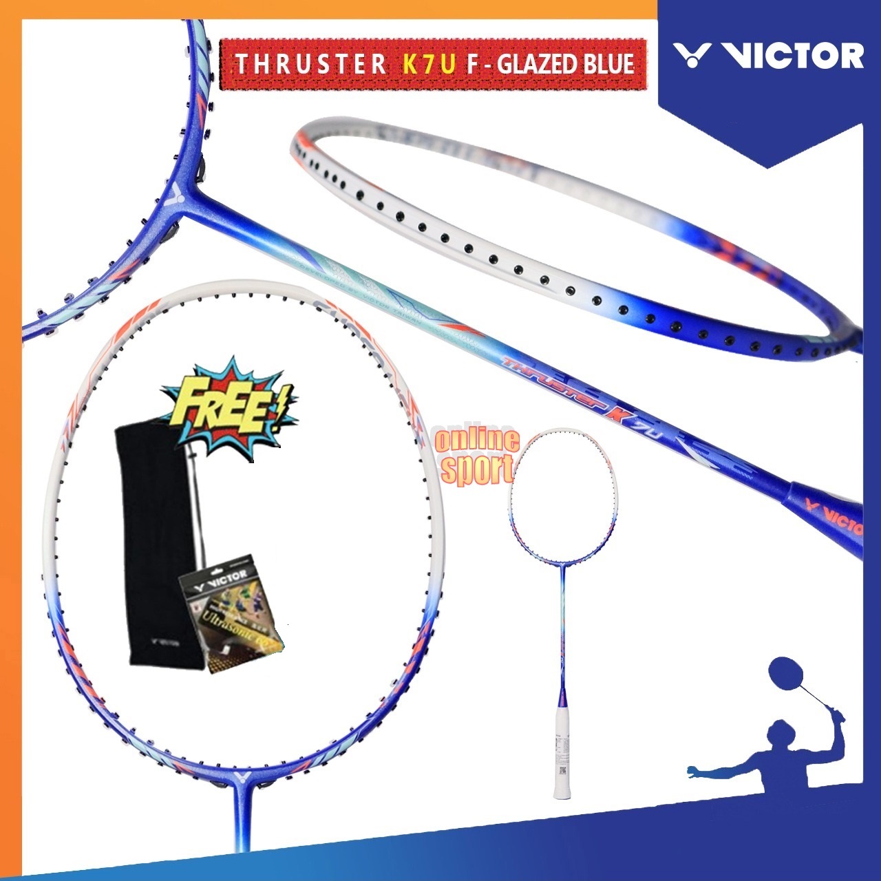 VICTOR Thruster K 7U - TK 7U Raket Badminton (Original) | Lazada Indonesia