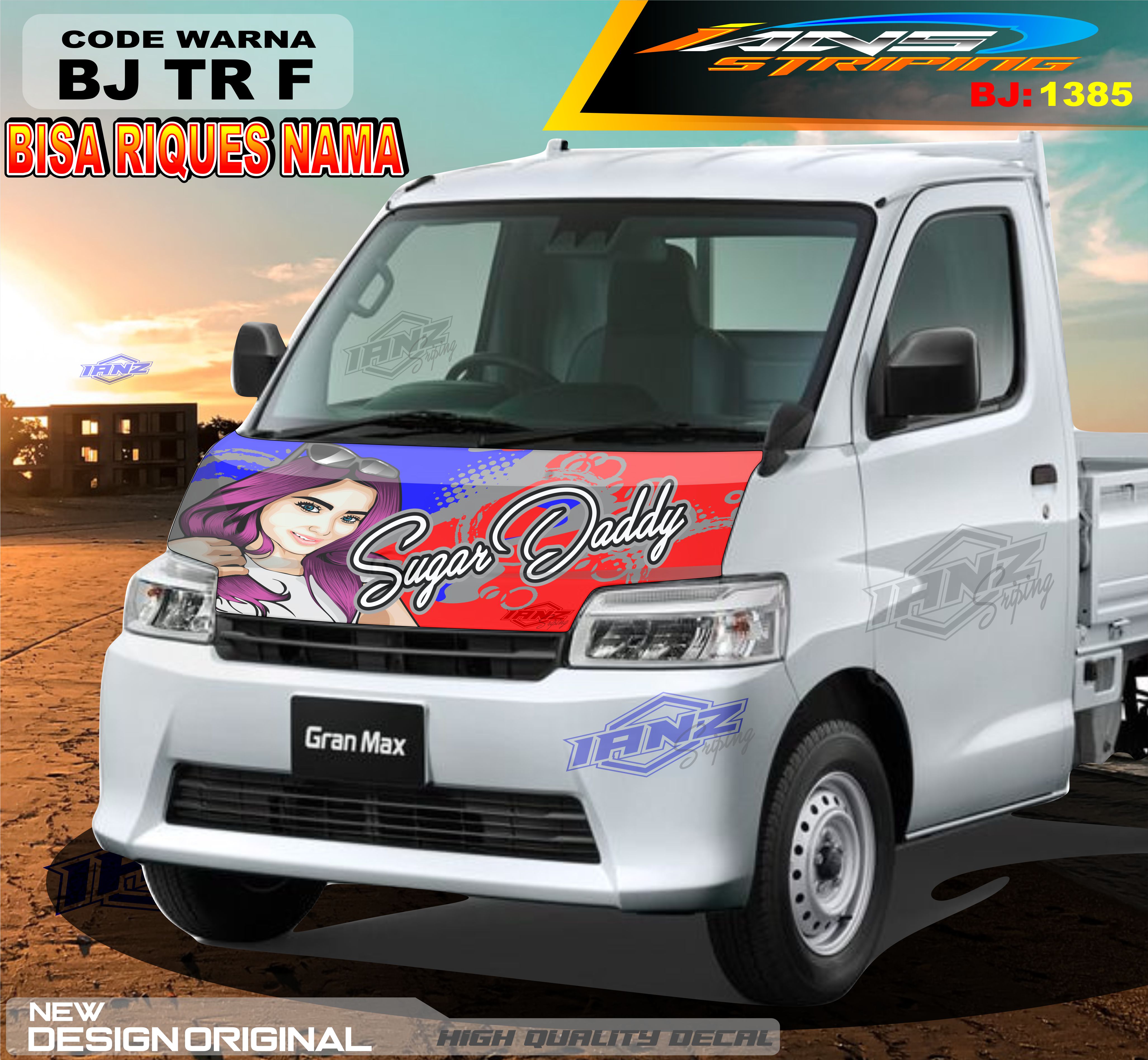 STIKER MOBIL SUGAR DADDY GRANMAX KAP DEPAN / STICKER GRANMAX PICK UP ...