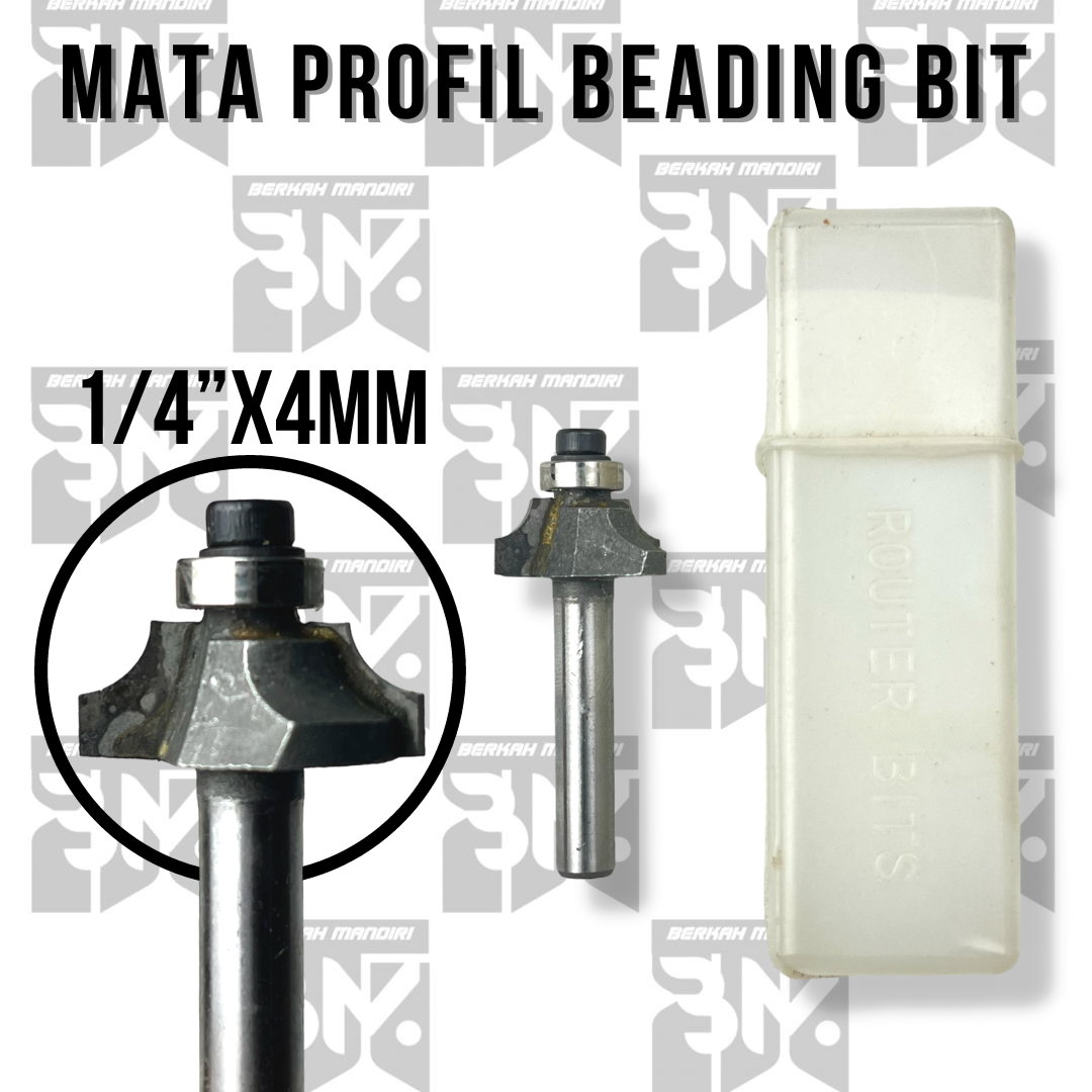 Mata Profil Kayu 1/4" X 4mm Beading Bit / Mata Trimmer Router Wood ...