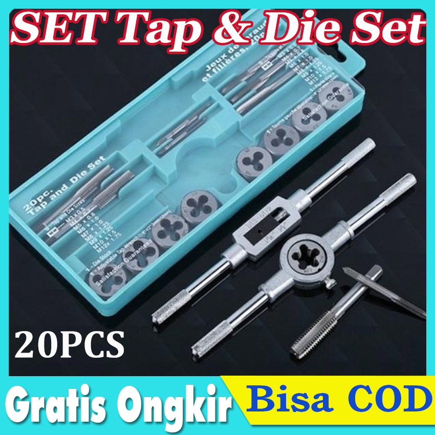 【Dikirim dlm 24jam】12 Pcs Hand tap and die set Alat Snai dan Tap Ulir ...