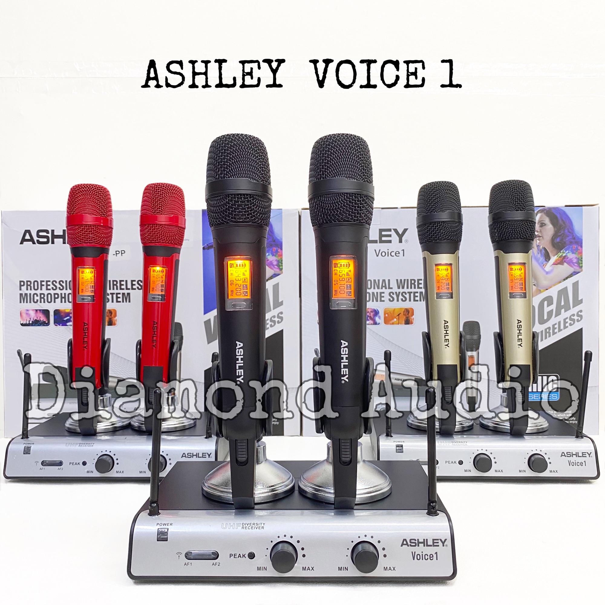 Mic Wireless Ashley Voice 1 Black Handheld Original Microphone Ashley ...