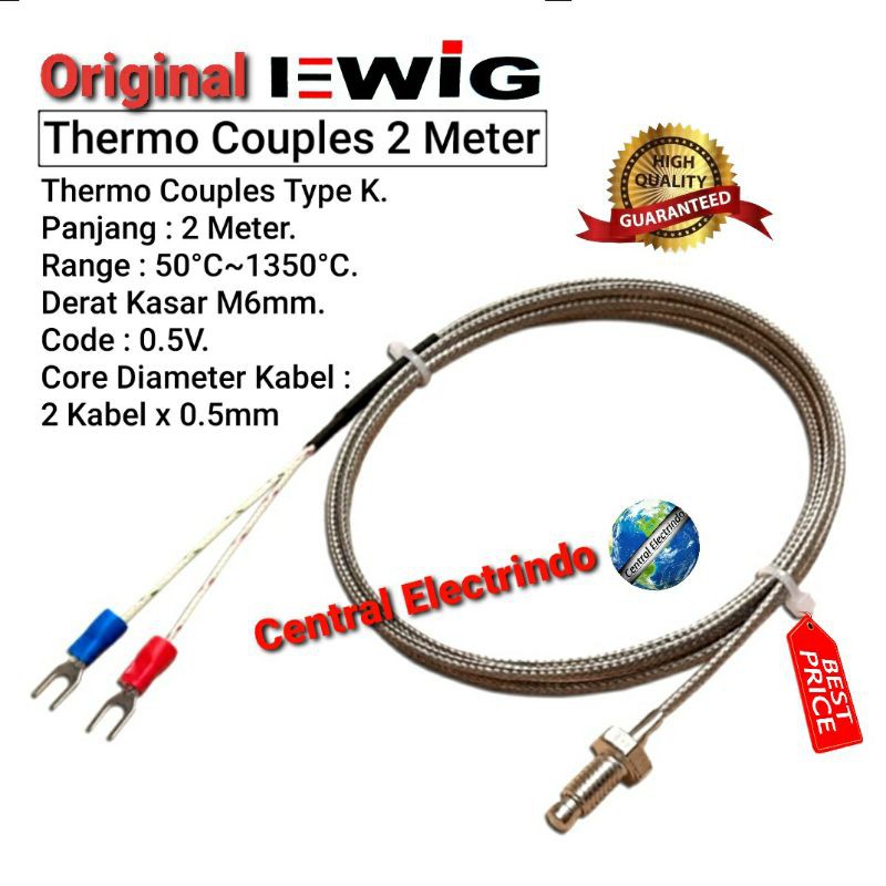 Thermo Copel/Couple EWIG Type K 2 meter. | Lazada Indonesia