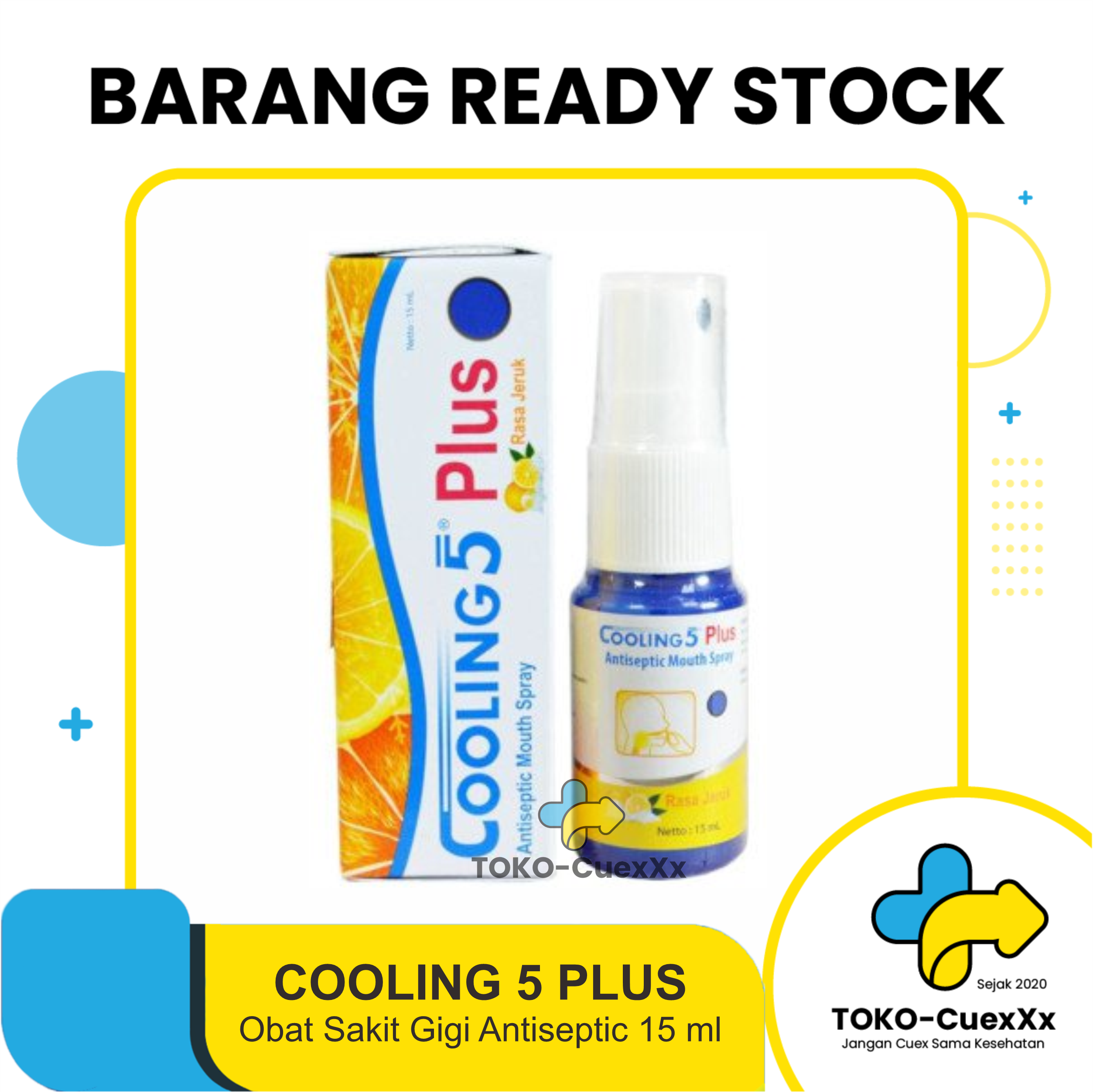COOLING FIVE PLUS SPRAY OREN OBAT SAKIT GIGI ANTISEPTIC | Lazada Indonesia