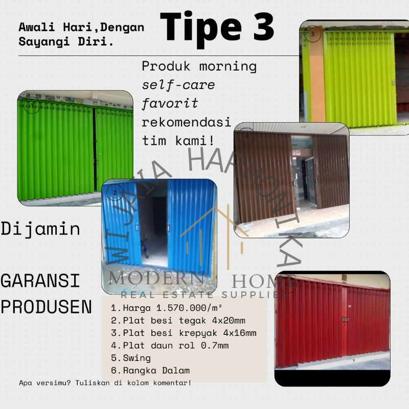 Pintu Besi/Pintu Harmonika/Pintu Kukutarung/Pintu Toko/Pintu Ruko ...